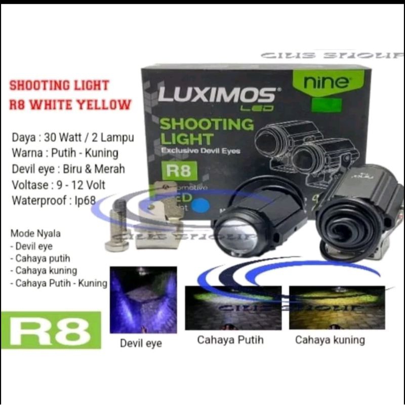 Jual LAMPU SOROT/TEMBAK Q2S BLUE LENS 2 WARNA BISA KEDIP FLASH WHITE ...
