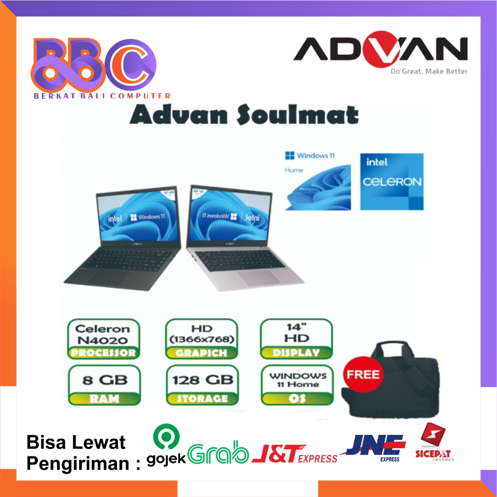 Jual Advan Soulmate Celeron N4020 RAM 8GB MMC 128GB W11 Home | Shopee ...