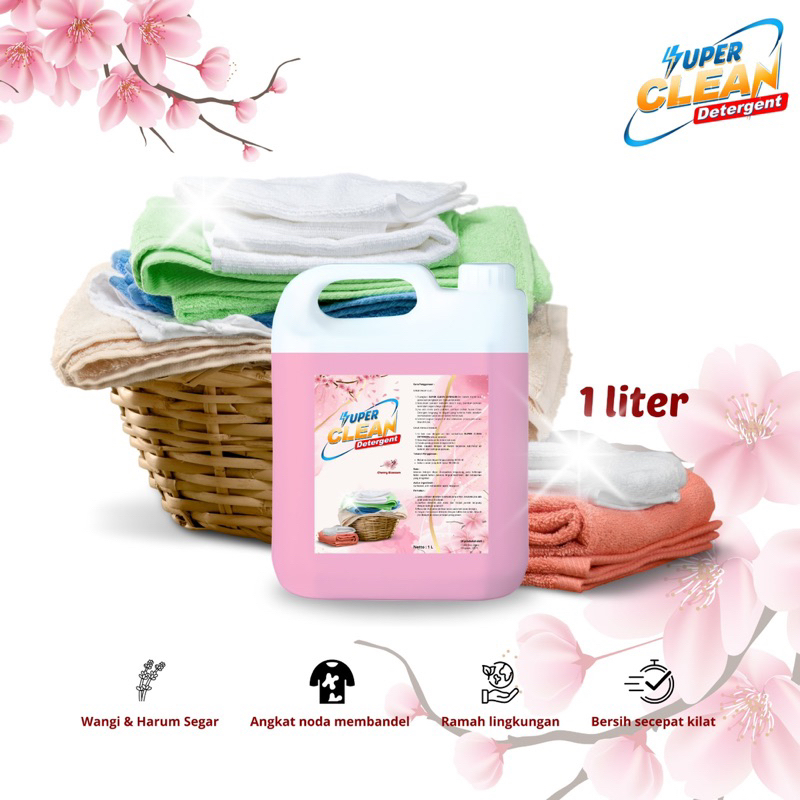 Jual SUPER CLEAN - Detergen Cair Harum & Segar - 1 Liter | Shopee Indonesia
