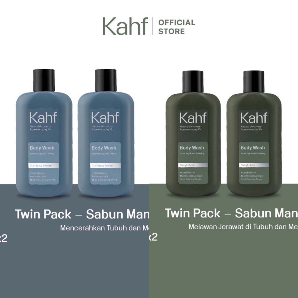 Jual KAHF Body Wash Twin Pack Indonesia / Paket Sabun Mandi Pria 200ml ...