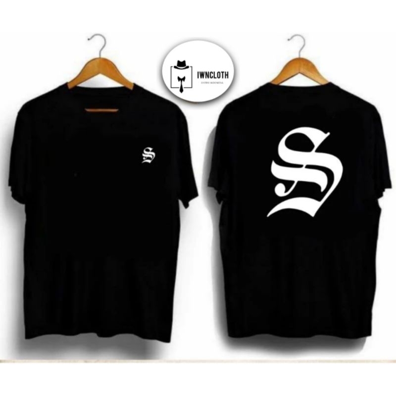Jual T-SHIRT KAOS INISIAL NAMA HURUF "S" CATOON COMBED 30S | Shopee ...