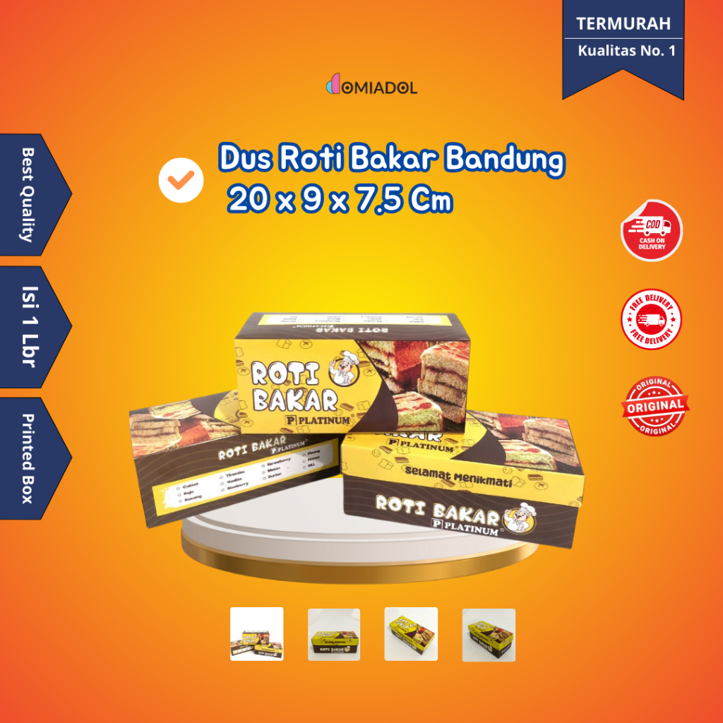 Jual Ecer - Box Dus Roti Bakar Bandung Premium - Ukuran 20x9 cm ...