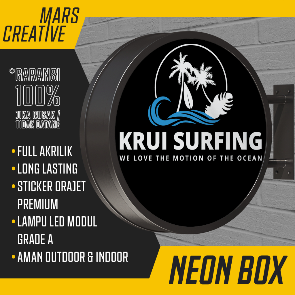 Jual Neon Box Indoor Outdoor Ukuran 60cm x 90cm Premium Custom 2 Sisi ...
