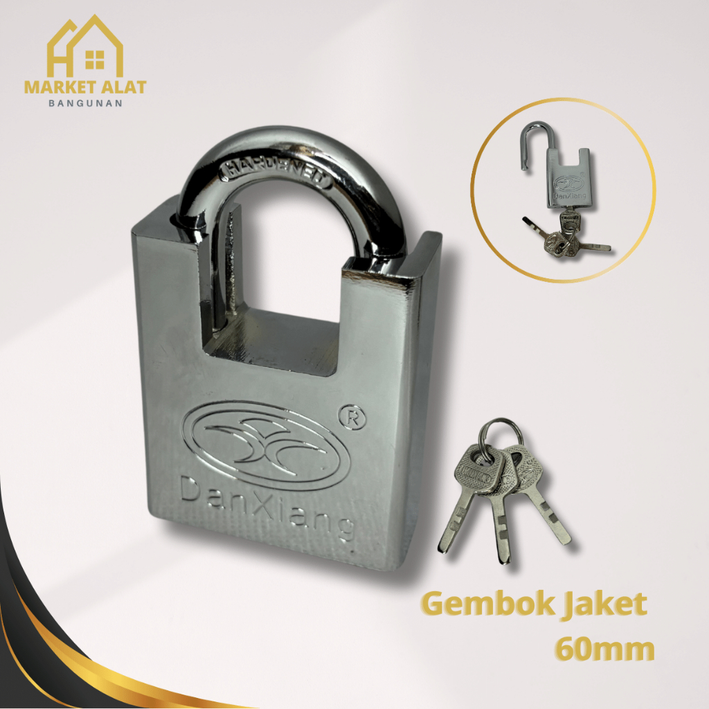 Jual Gembok Jaket Stainless 60 mm Anti Potong / Kunci Gembok Rumah ...
