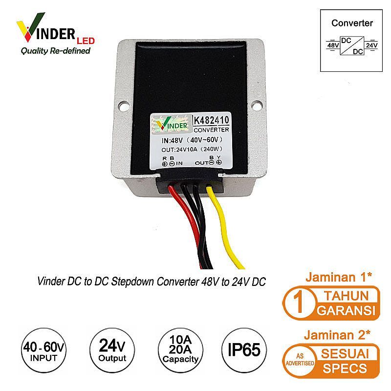 Jual VINDER 48V to 24V DC step down converter 48V to 24V 48 to 24 Volt Penurun Tegangan dari 48V ...