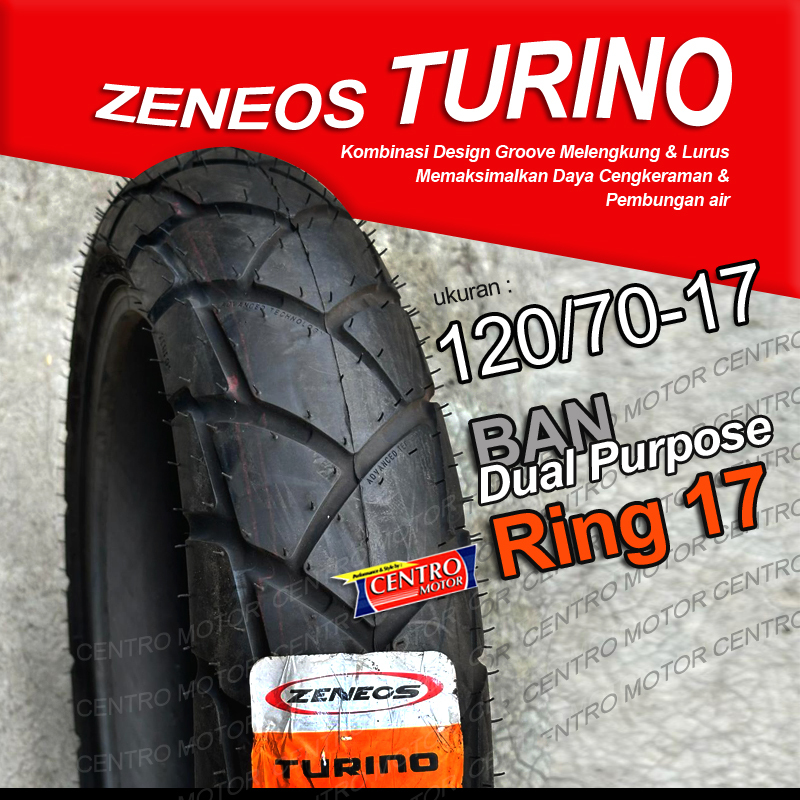 Jual ZENEOS TURINO 120/70-17 ZN33 BAN TUBELESS DUAL PURPOSE | Shopee ...