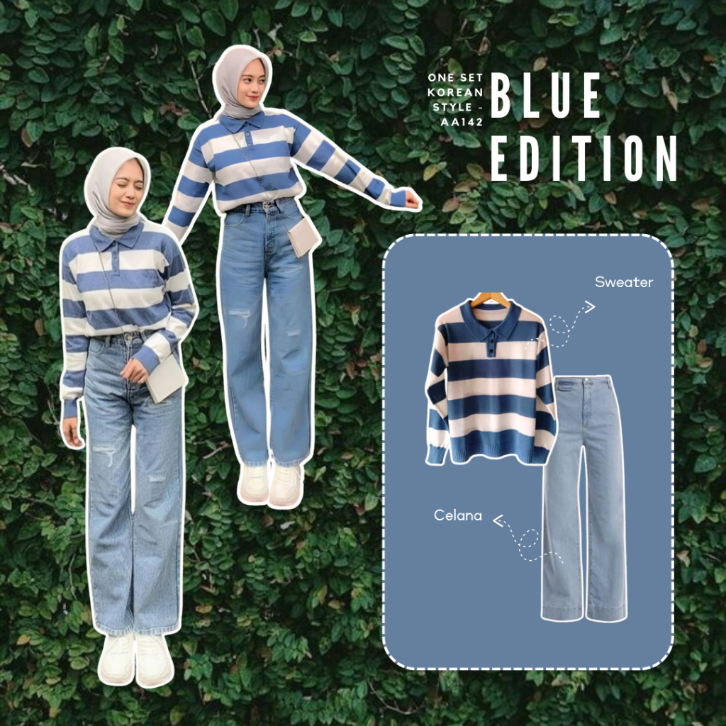 Jual One Set 2in 1 Set - AA142 One Set Hijab Casual OOTD Hijab Girls ...