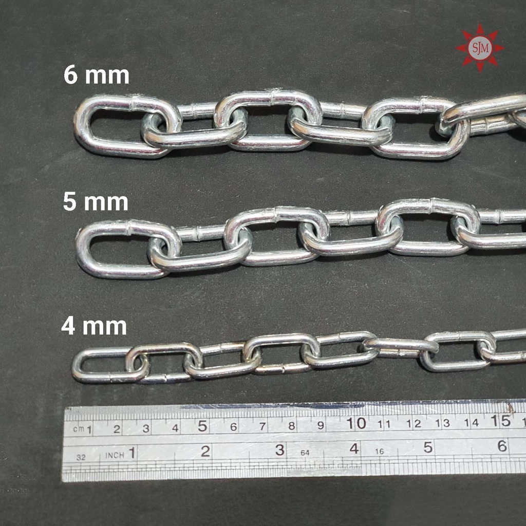 Jual Rantai Besi Pagar Ukuran 5mm 6mm Meteran Rantai Rak sepatu ...