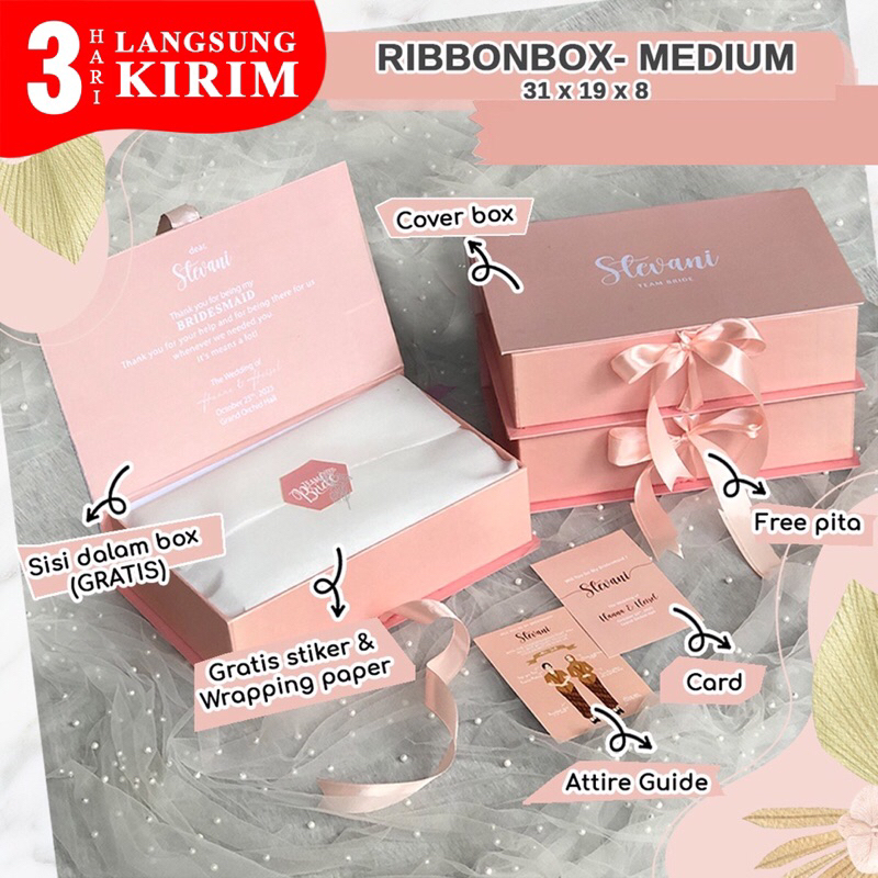 Jual RIBBON BOX pita - Bridesmaid box Mika Tas Wedding Paperbag | Shopee Indonesia