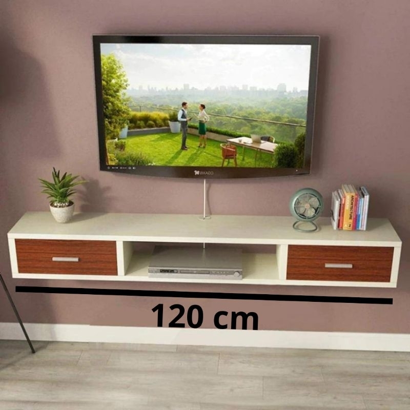 Jual RD001 Rak Tv Dinding Minimalis 120x20x12 cm Tempat Penyimpanan ...