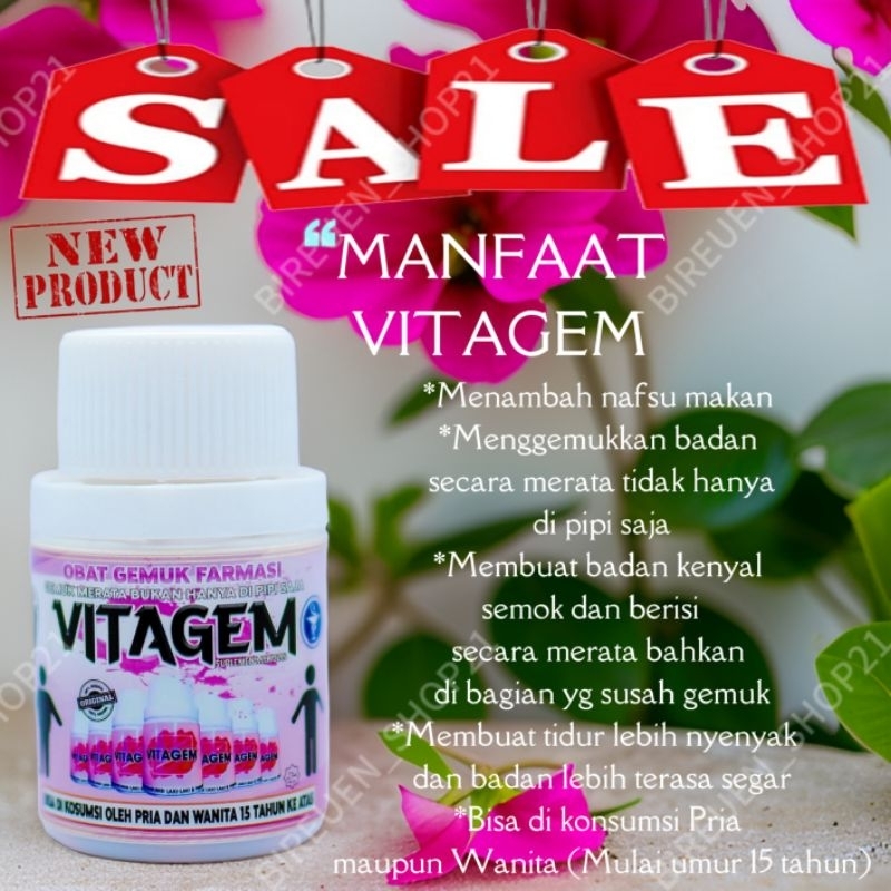 Jual VITAGEM ORIGINAL 100% (OBAT GEMUK 3/7KG DALAM SEBOTOL MINUM ...
