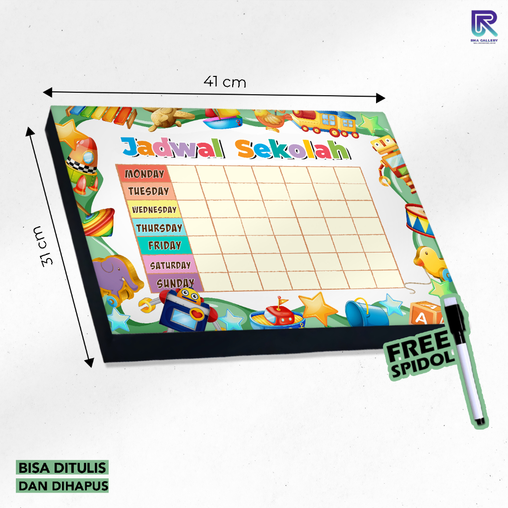 Jual RHA GALLERY Papan Tulis Jadwal Kelas Aesthetic Planner Schedule ...