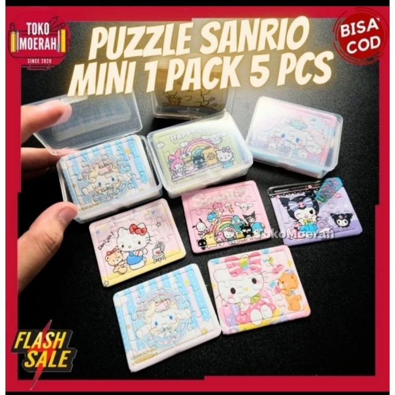 Jual Puzzle Sanrio Puzzle Mini Sanrio Lucu Mainan Anak Menyusun Gambar ...