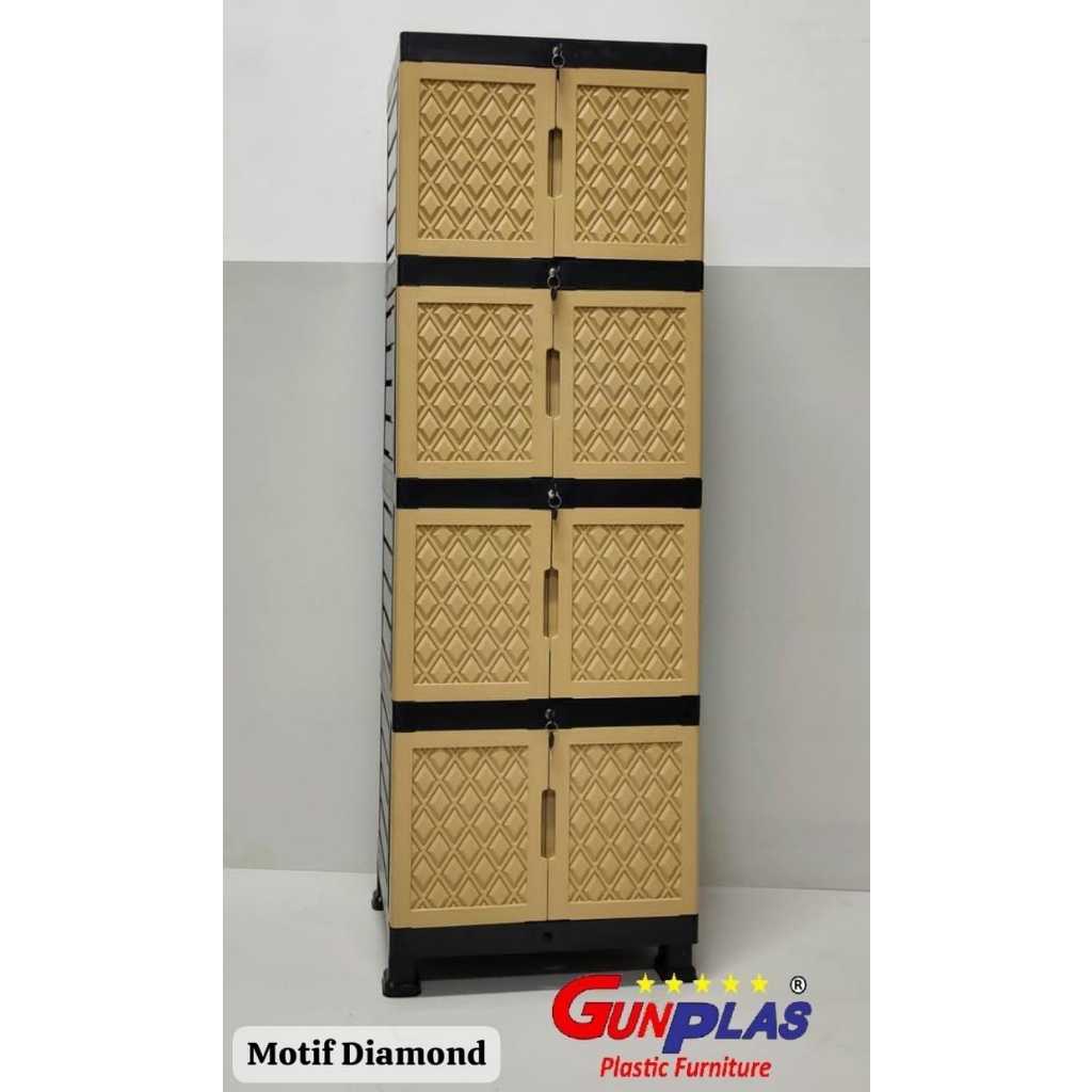 Jual Lemari Plastik + Kaca Cermin Gantung GUNPLAS Lemari Baju 4 susun ...