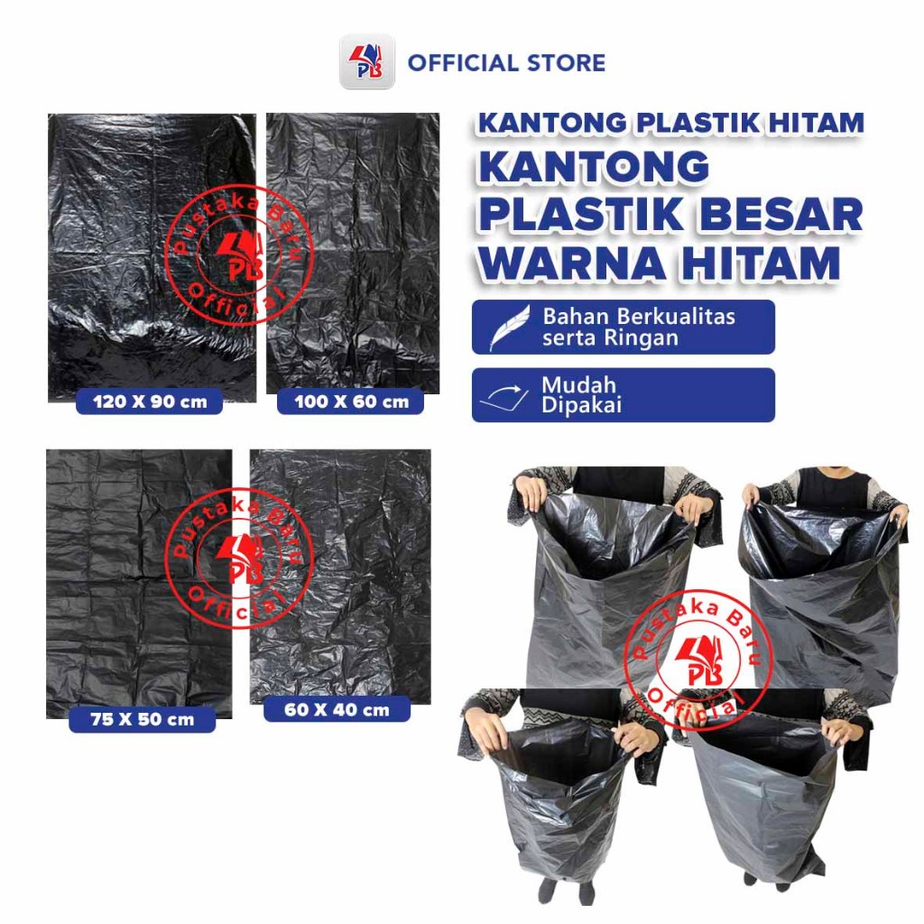Jual Kantong Platik Sampah Besar 60x100 Warna Hitam Dan Bermacam Ukuran : Ukuran 120 X 90 Cm ...
