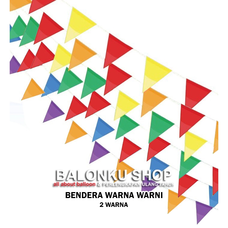 Jual Bendera Segitiga Warna Warni / Banner Segitiga Warna Warni 2 Warna ...