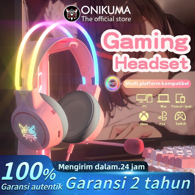 Jual Onikuma X15 Pro Game Headphone dengan Mikrofon dan Headset Gaming Peredam Kebisingan Lampu ...