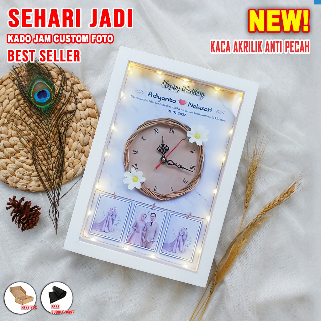 Jual JAM DINDING CUSTOM UNIK KADO PERNIKAHAN KADO WEDDING ULANG TAHUN ...