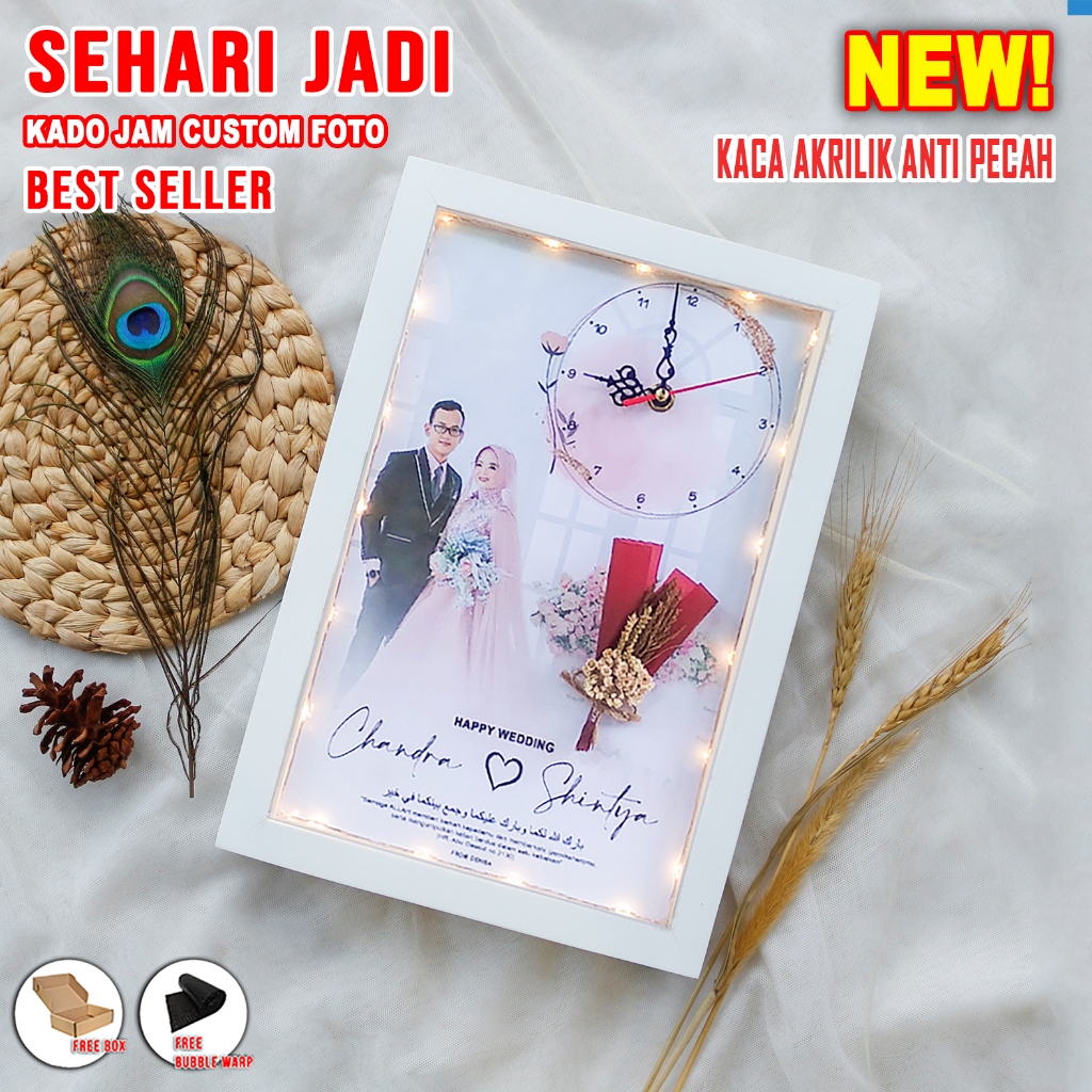 Jual JAM DINDING CUSTOM UNIK KADO PERNIKAHAN KADO WEDDING ULANG TAHUN ...