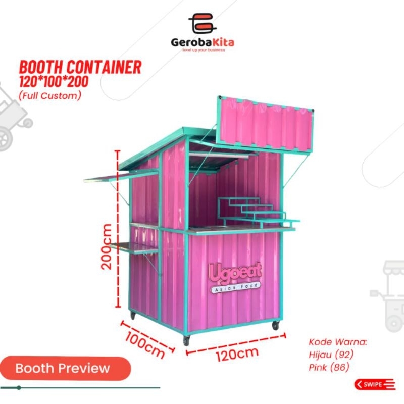 Jual booth kontainer besi hollow ukuran 130x130x200 custom rak | Shopee ...