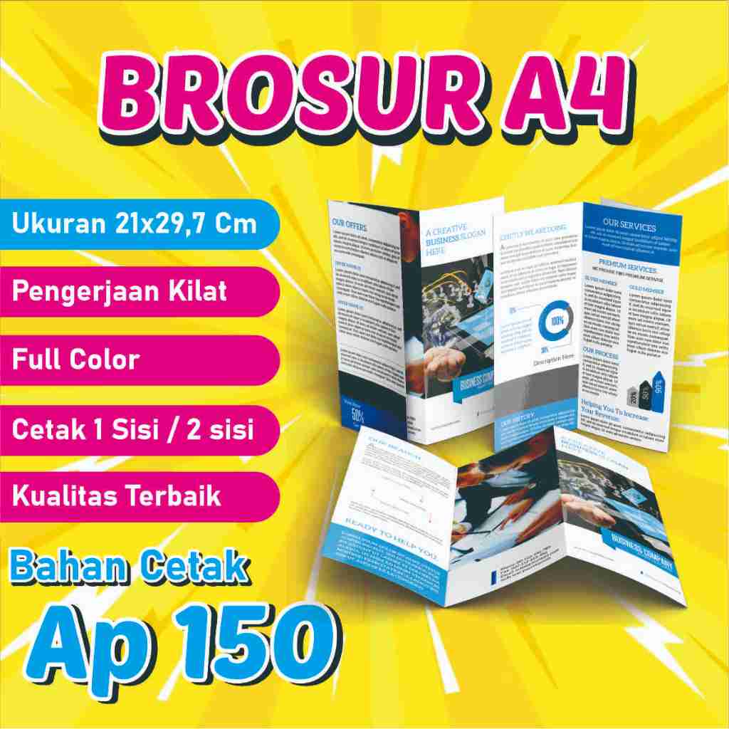 Jual CETAK BROSUR A4 TERMURAH [ 1 SISI / 2 SISI ] || CUSTOM BROSUR A4 ...