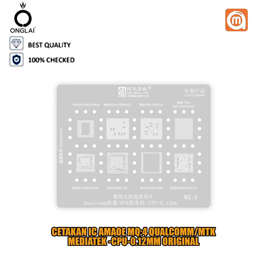 Jual Cetakan IC Amaoe MQ4 Qualcomm MTK Mediatek CPU 0.12mm-MT6799W RAM Original | Shopee Indonesia