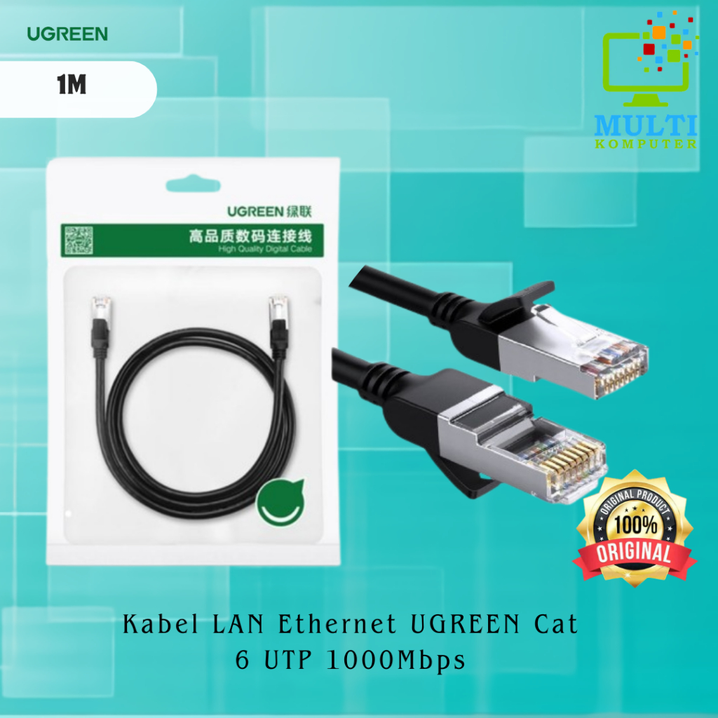 Jual Kabel LAN Ethernet UGREEN Cat 6 UTP 1000Mbps 1M CAT 6 PREMIUM, 1 Meter | Shopee Indonesia