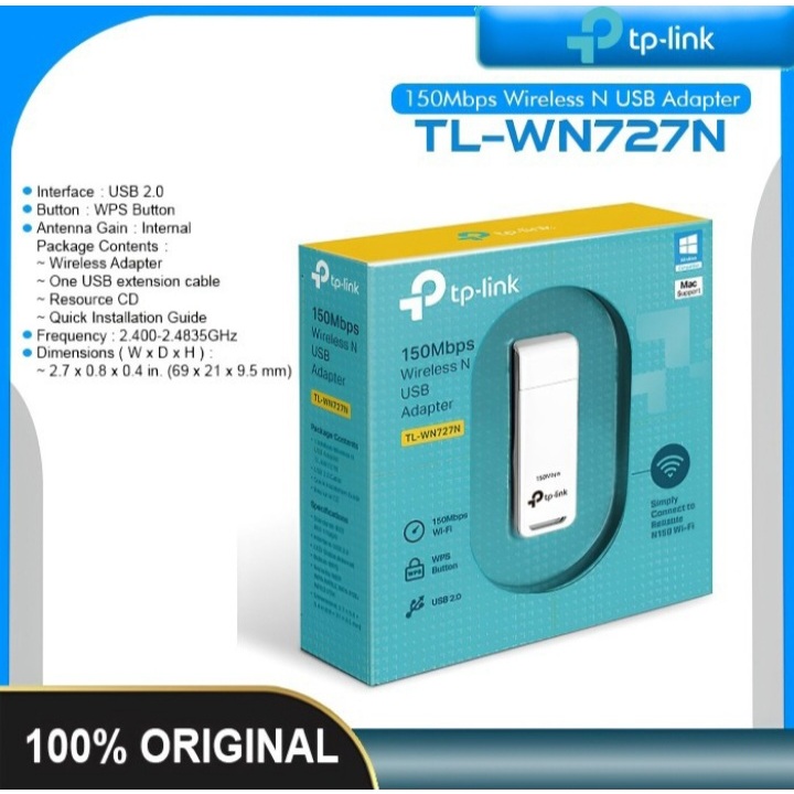 Jual TP-LINK TL-WN727N Wireless USB Wifi Receiver TPLink TP Link 727N ...