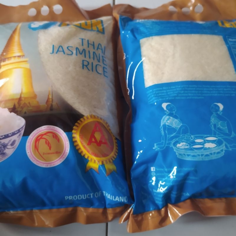 Jual BERAS JASMIN THAILAND LEON THAI JASMINE BANGKOK RICE 5 KG | Shopee ...