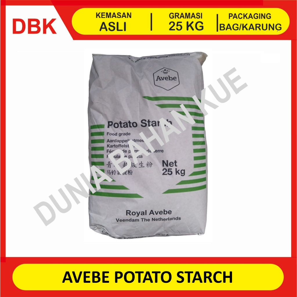 Jual AVEBE POTATO STARCH ex. HOLLAND. FOOD GRADE. || 25 KG | Shopee ...