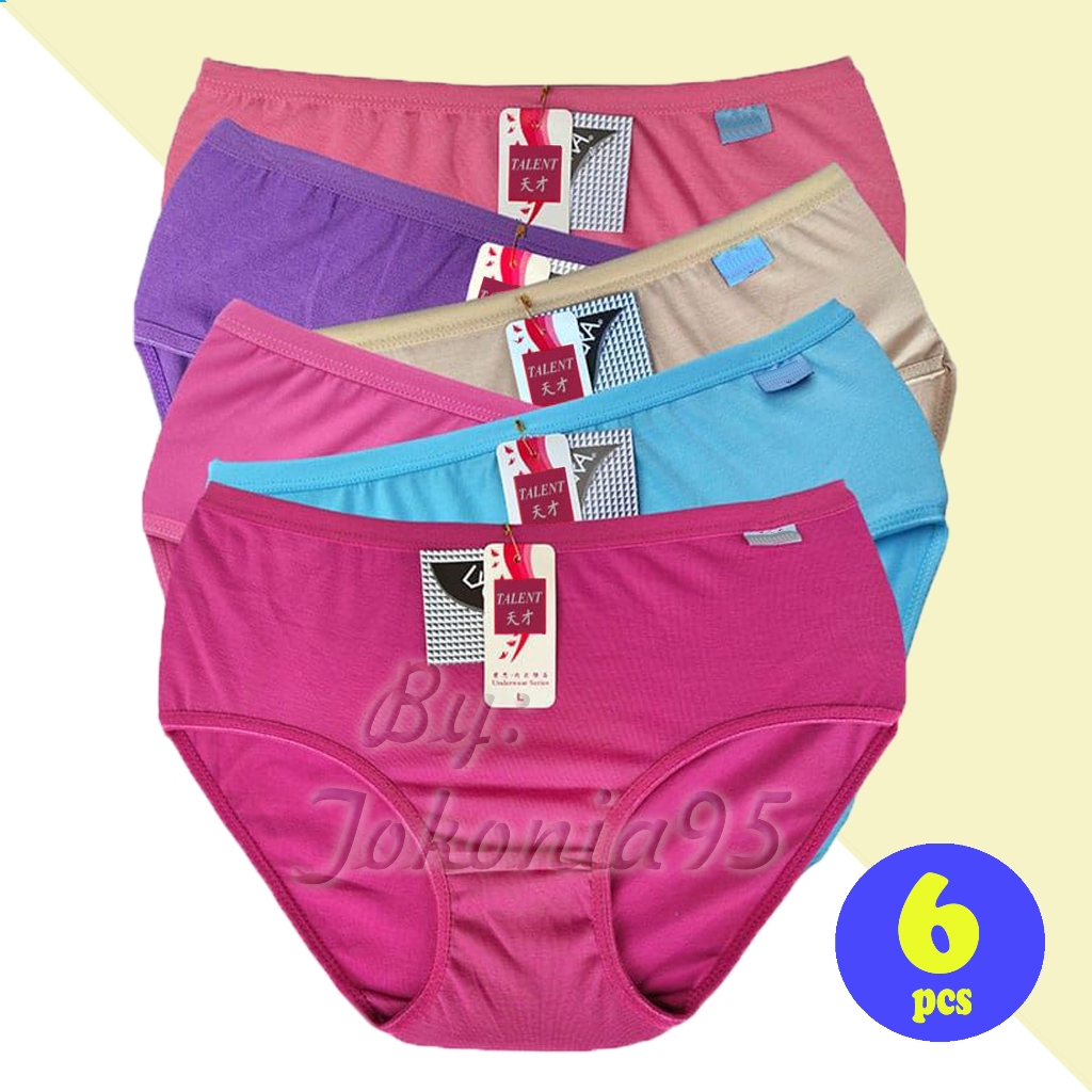 Jual 6pcs Celana Dalam Wanita Katun Multiwarna Talent | Shopee Indonesia