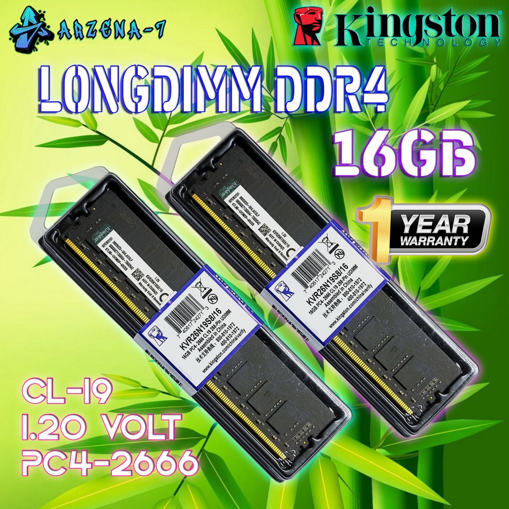 Jual Memory Ram Ddr4 16Gb Kingston Pc 26666 Garansi 1Tahun | Shopee ...