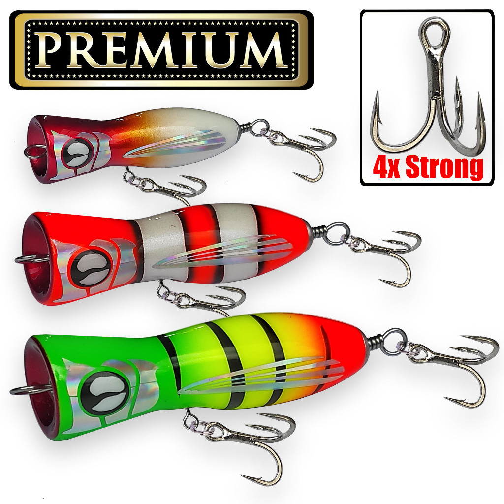 Jual Umpan Popper 30g 40g 60g 80g 100g Kayu Handmade Pancing Popping Casting Top Water GT Killer ...