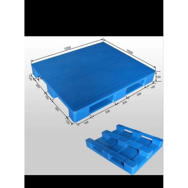 Jual palet plastik mudel rata warna biru second 85% barang bagus ukuran ...