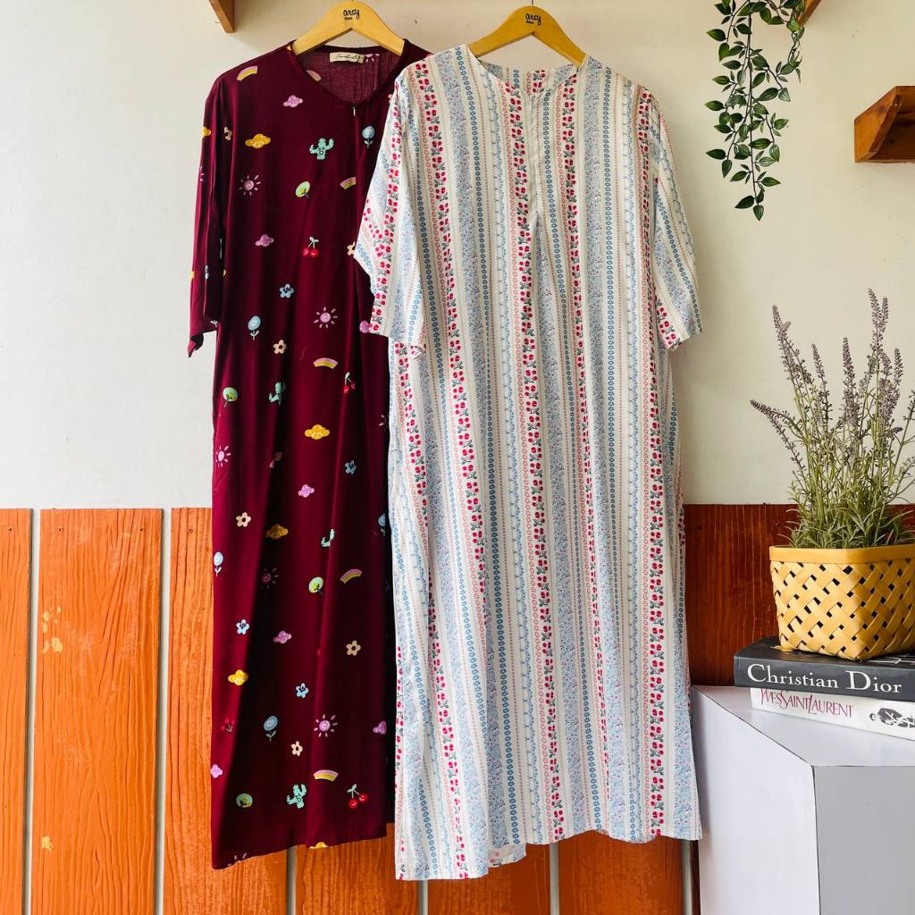 Jual Brielle Gamis Atasan Long Midi Wanita - Rayon Twuil Premium All ...