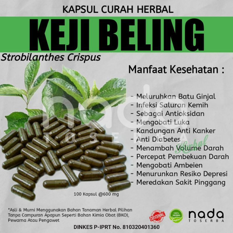 Jual Kapsul KEJI BELING 100 Kapsul Herbal | Herbal Batu Ginjal Dan ...