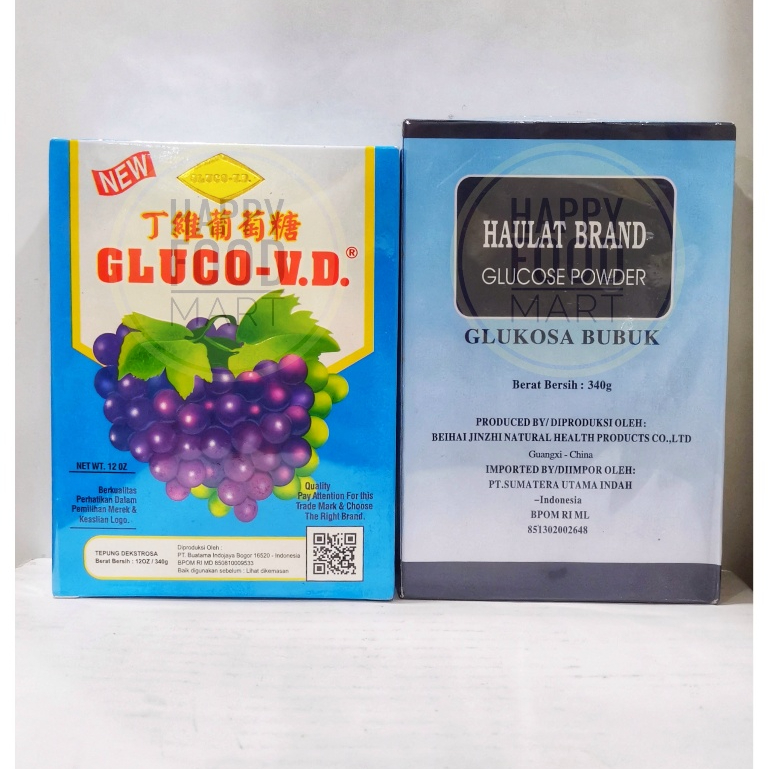 Jual [BPOM RI] GLUCOSE POWDER 340 GRAM/GLUCO-VD/HAULAT BRAND/TEPUNG ...