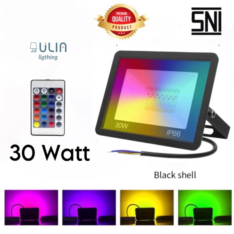 Jual Lampu Sorot LED RGB 30W Warna Warni Outdoor Waterproof Taman Panggung 30 Watt Disco remote ...