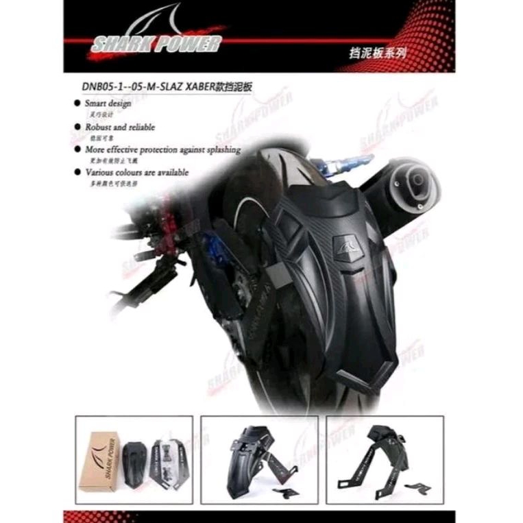 Jual Mudguard Universal motor/ Mudgurd Custom SHARK POWER | Shopee ...