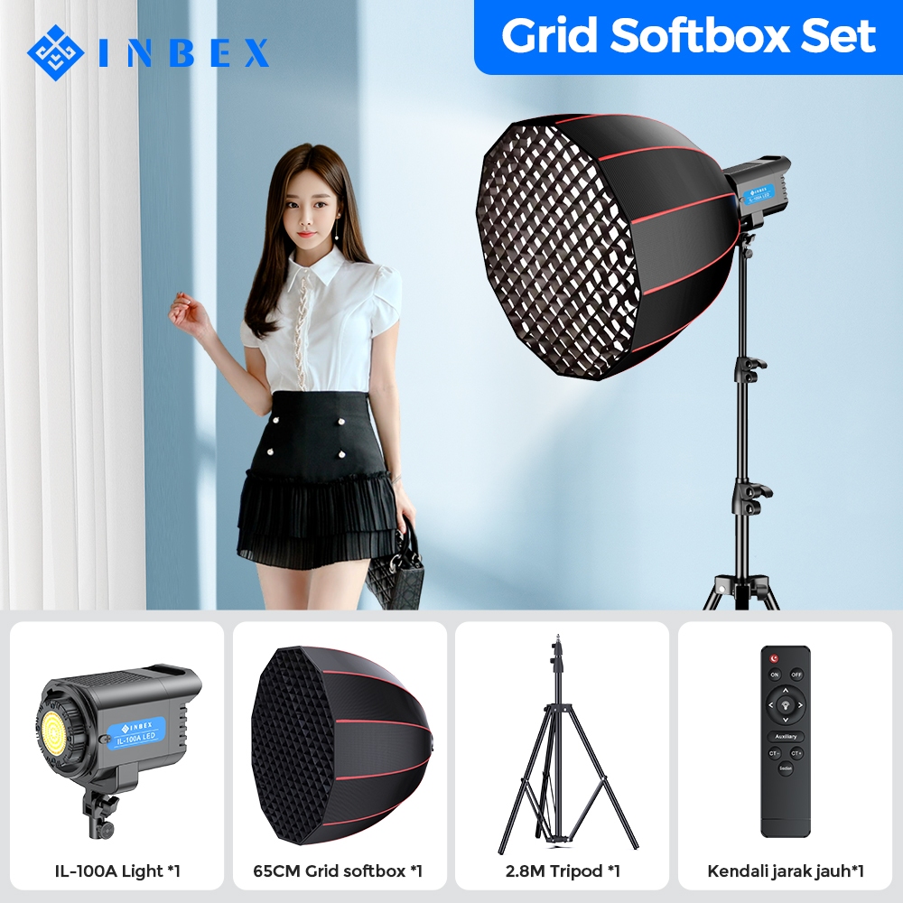 Jual INBEX IL-100A LED Lampu Studio softbox lighting CRI 95 Photography ...