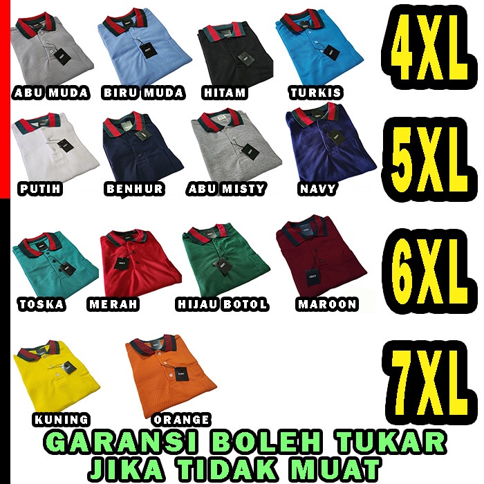 Jual kaos polo jumbo baju big size oversize pria 4xl 5xl 6xl 7xl 8xl ventt | Shopee Indonesia