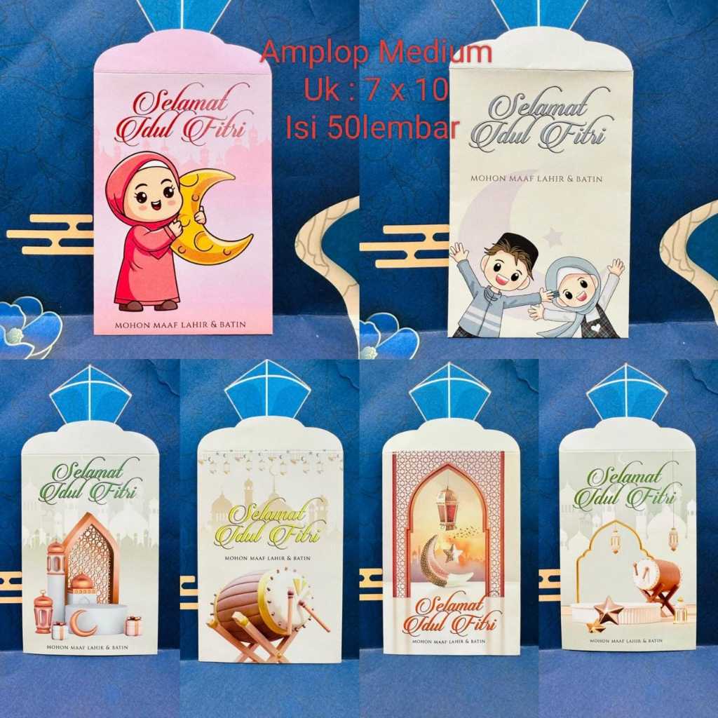 Jual Amplop Lebaran Hari Raya / Amplop Idul Fitri Mika isi 50 Lembar ...