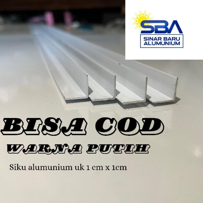 Jual LIST SIKU ALUMUNIUM WARNA PUTIH 1CM X 1CM PANJANG 100 CM | Shopee Indonesia