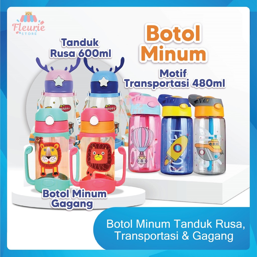 Jual Botol Minum Tanduk Rusa 600ml + Tali / Botol Minum Warna Motif ...