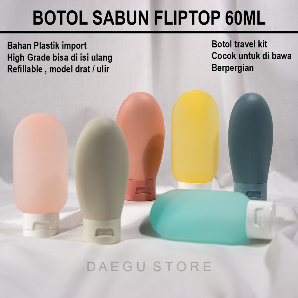 Jual Botol 60ml Sabun Shampoo Lotion Travelling Botol Travel Portable ...
