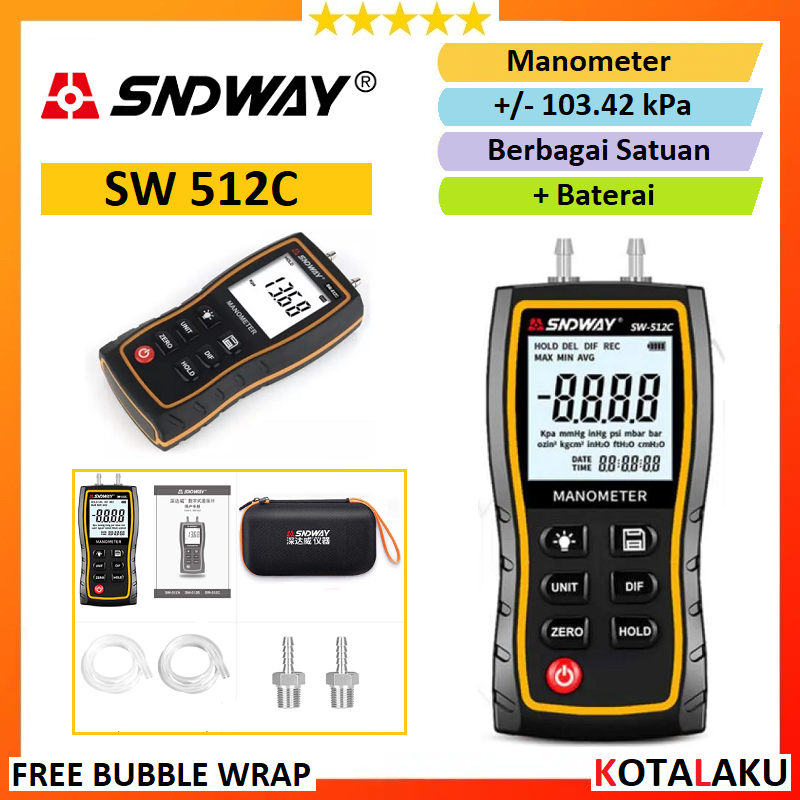 Jual Digital Manometer Digital Pressure Gauge Sndway SW 512 C | Shopee Indonesia