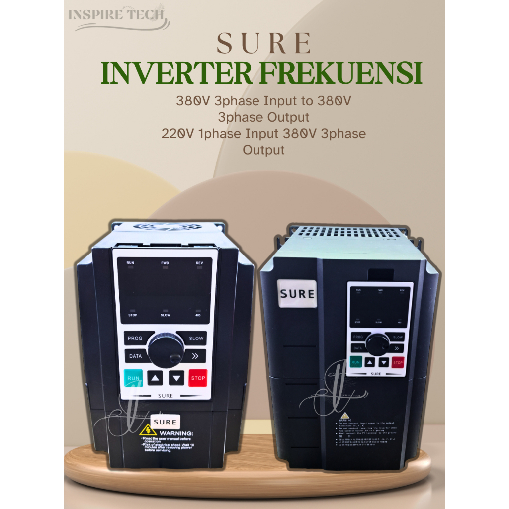 Jual Inverter Frekuensi VFD SURE Frequency 1phase 3phase 3.0KW SURE INVERTER 220V/380V Variable ...