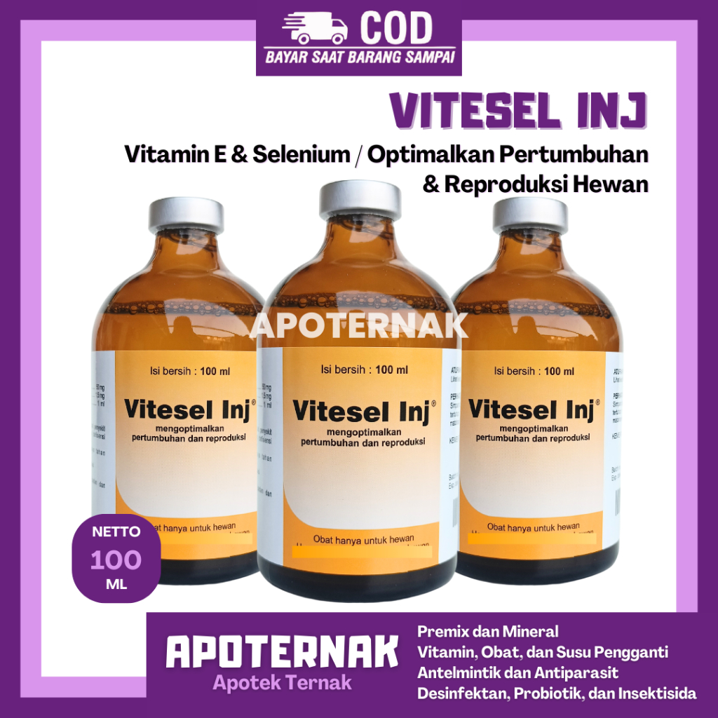 Jual VITESEL 100 ml - Vitamin E Selenium Untuk Pertumbuhan Reproduksi ...