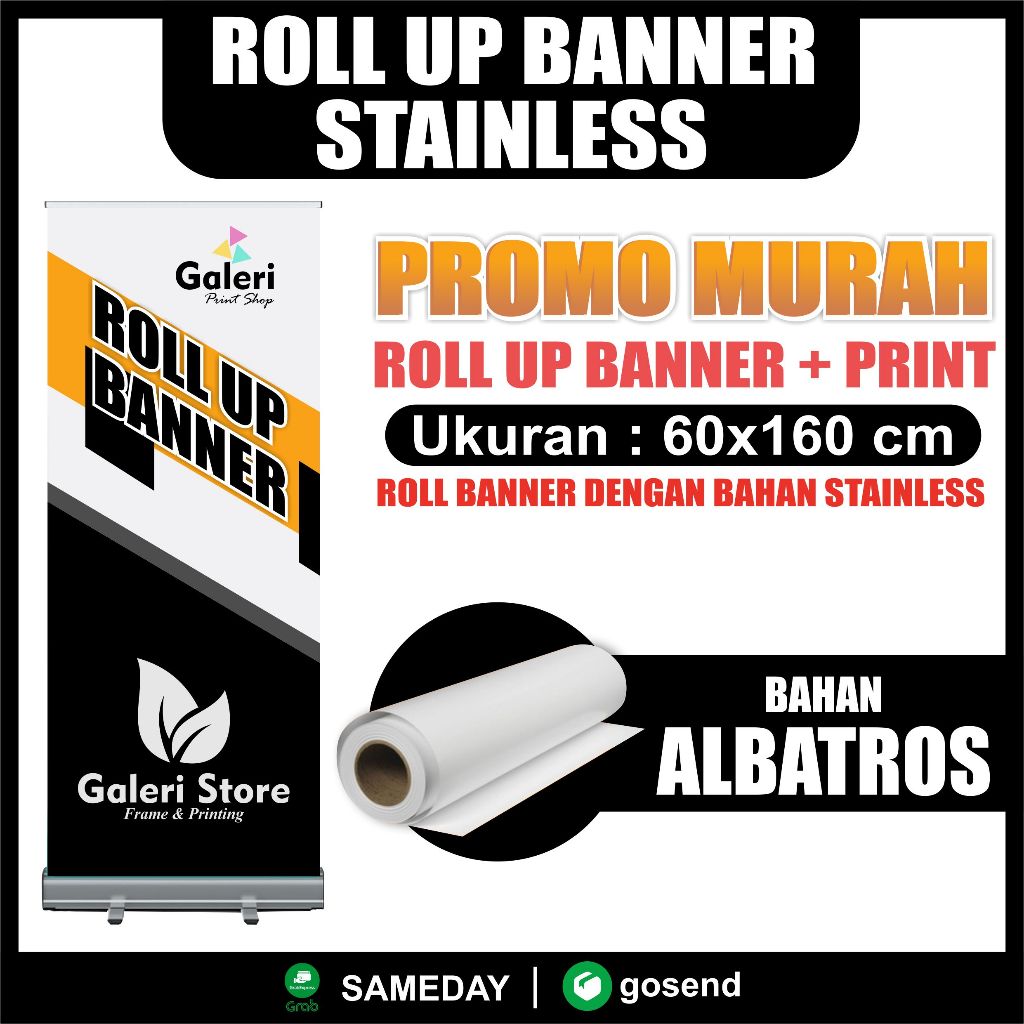 Jual Roll Up Banner 60 X 160 cm + Print RANGKA STAINLESS | Shopee Indonesia