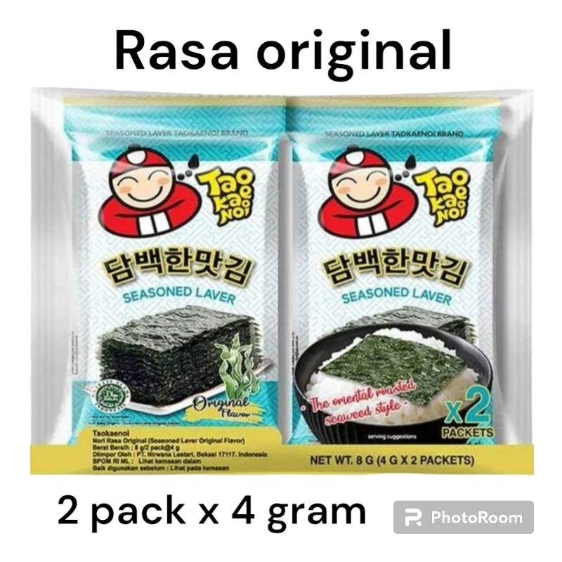 Jual tae kae noi snack nori rumput laut 2x4 gram | Shopee Indonesia